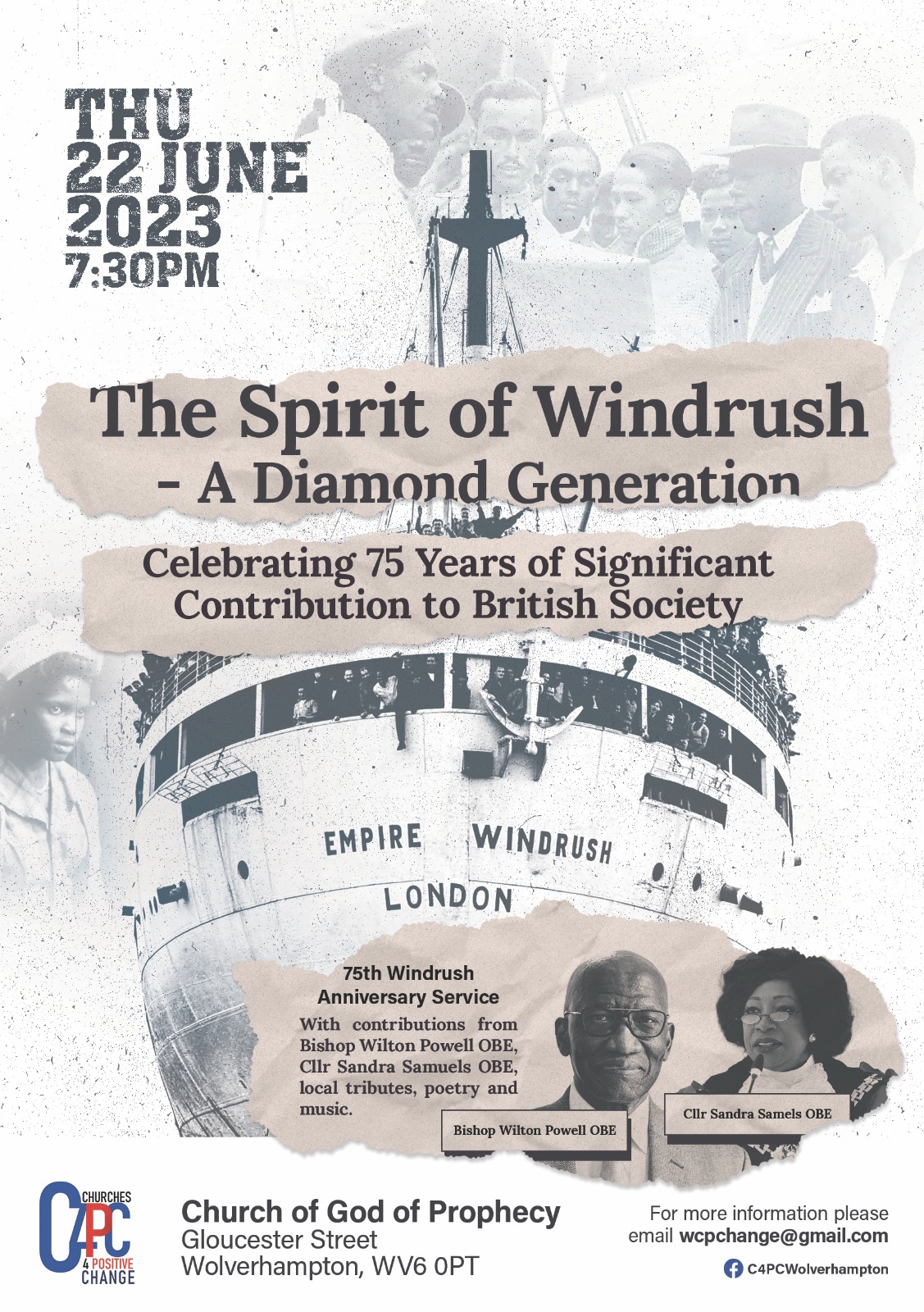 Churches 4 Positive Change 75th Windrush Anniversary Service - Love ...